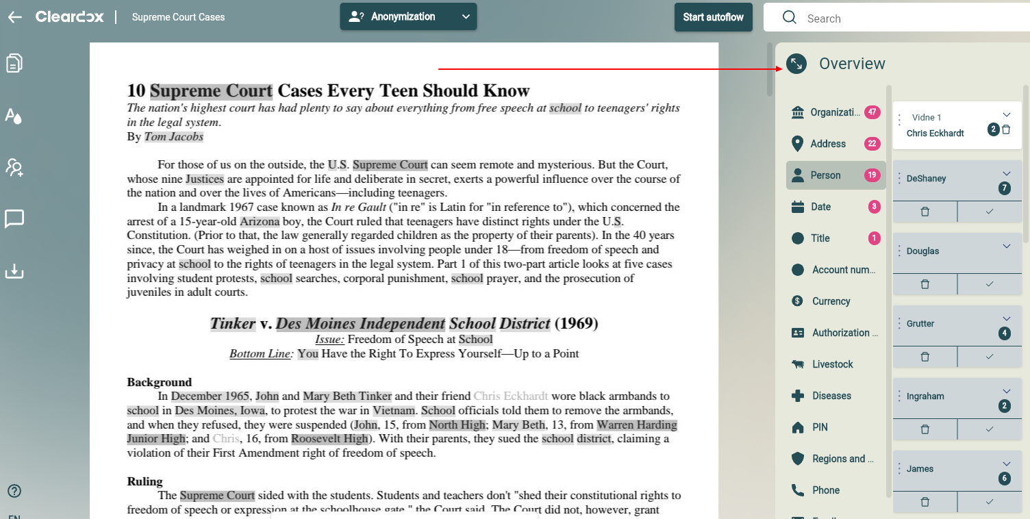 How can I anonymize with black redaction instead of pseudonymization?